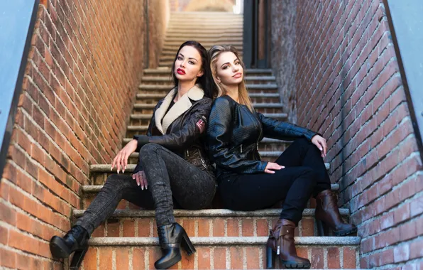 Download wallpaper Anastasia, model, Olga, view steps, section girls in ...