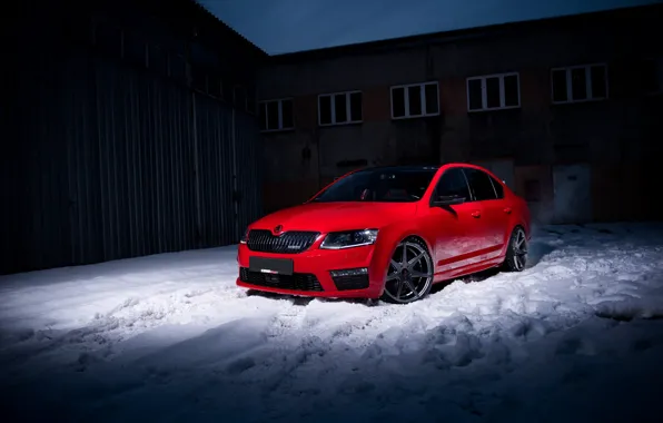 Wallpaper Red, Skoda, Octavia for mobile and desktop, section другие ...