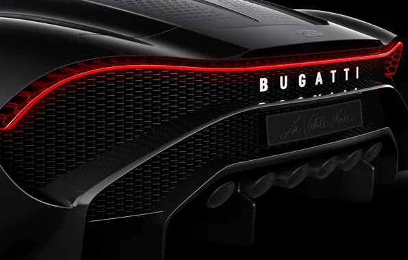 Download wallpaper Bugatti, rear view, hypercar, 2019, The Black Car ...