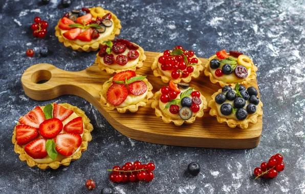 Download wallpaper berries, dessert, tartlets, section food in ...