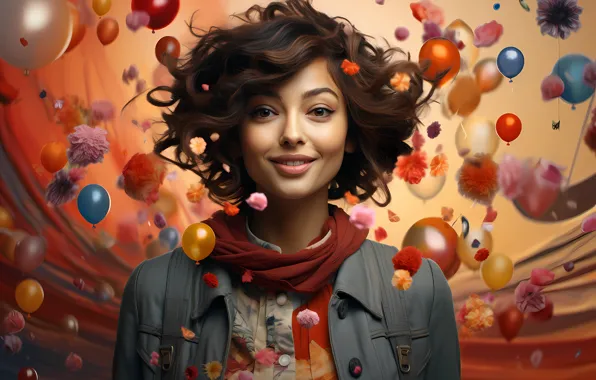 Wallpaper girl, face, image, digital painting, digital art, AI art, digital painting, The Art of ...