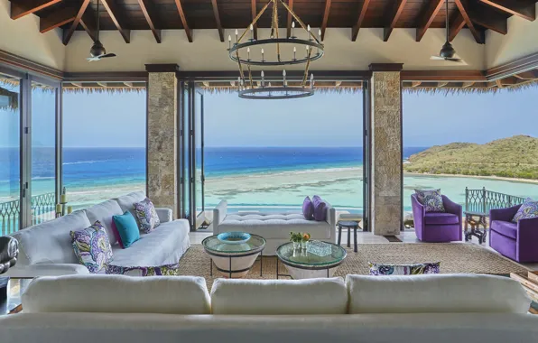 Download wallpaper Villa, interior, living room, Virgin Islands, Villa ...