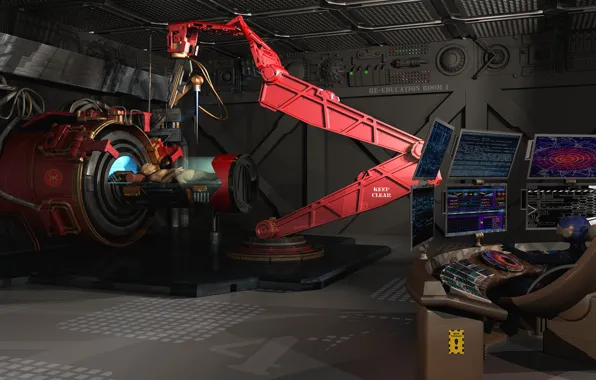 Wallpaper technique, the room, equipment, Re-Education Room 4, scanline ...