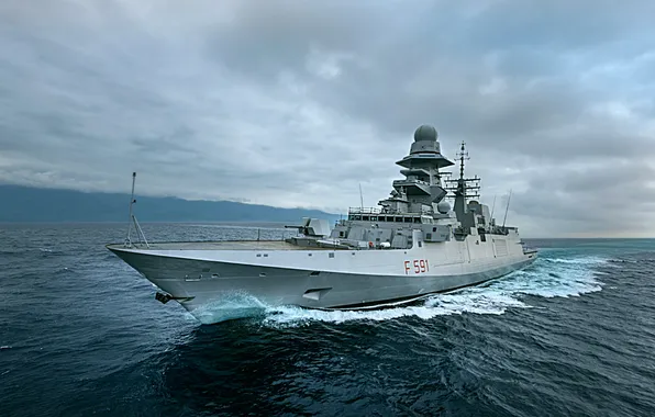 Wallpaper frigate, The Italian Navy, Virginio Fasan, F 591 for mobile ...