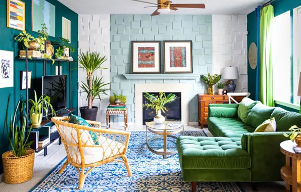 Wallpaper design, style, interior, fireplace, living room, viibrant ...