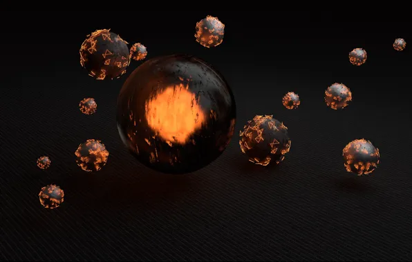 Download wallpaper light, render, spheres, reflection, material ...