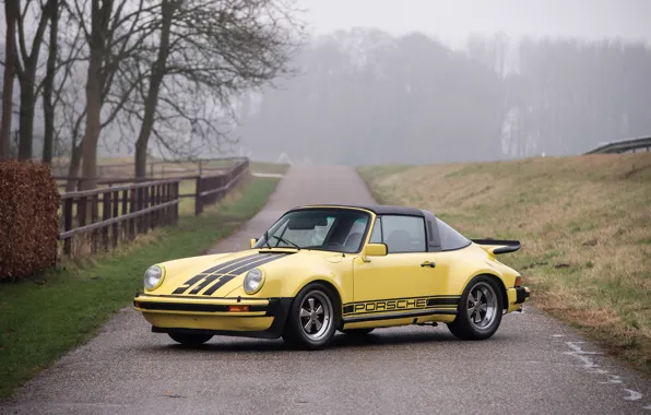 Wallpaper road, autumn, yellow, fog, 911, Porsche, car, road, Carrera ...