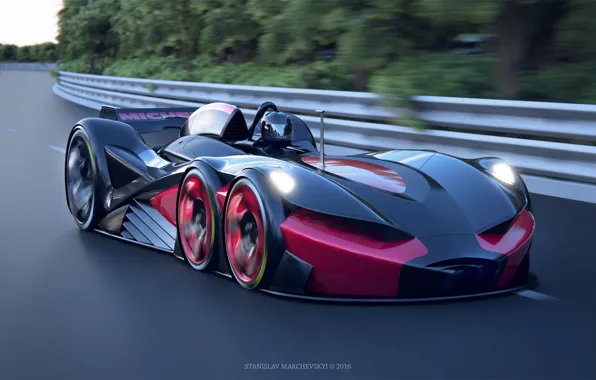 Wallpaper machine, speed, track, art, race, Stanislav Marchevsky, 6 ...