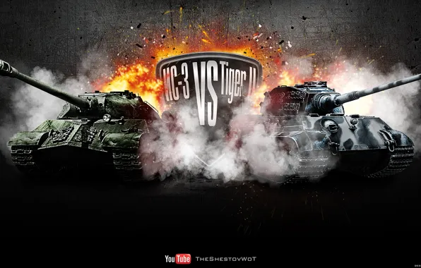 Wallpaper fire, explosions, the opposition, Germany, tank, USSR, tanks ...