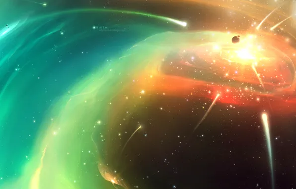 Wallpaper nebula, planet, stars, by Robin De Blanche, Birth for mobile ...