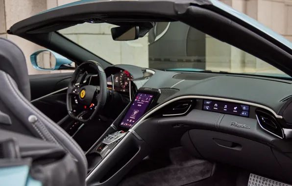 Wallpaper Ferrari, Roma, car interior, Ferrari Roma Spider for mobile ...