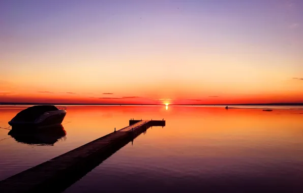 Wallpaper summer, trees, sunset, nature, lake for mobile and desktop ...