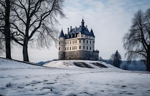 Wallpaper winter, snow, nature, castle, nature, winter, snow, castle ...