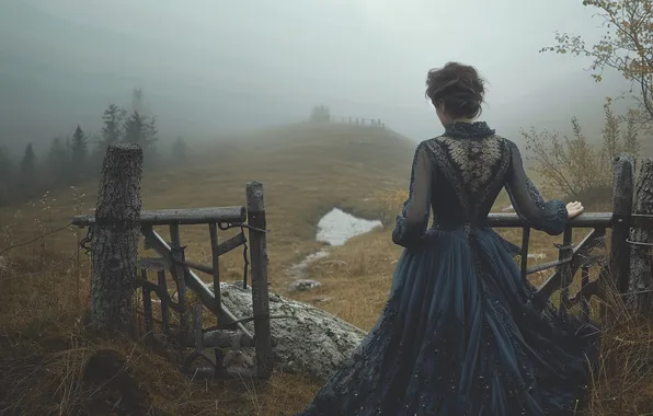 Wallpaper girl, nature, pose, AI art, neural network for mobile and ...