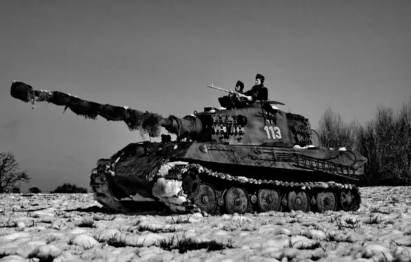 Wallpaper German, Germany, Snow, Tank, King tiger, World War 2, WW2 ...