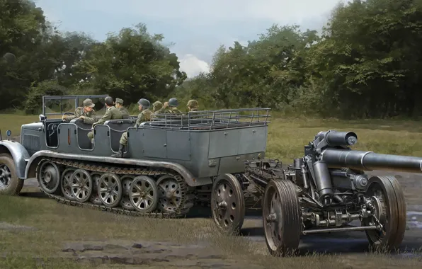 Wallpaper sFH 18, 150 mm heavy field howitzer arr. 1918, 15 cm, heavy ...