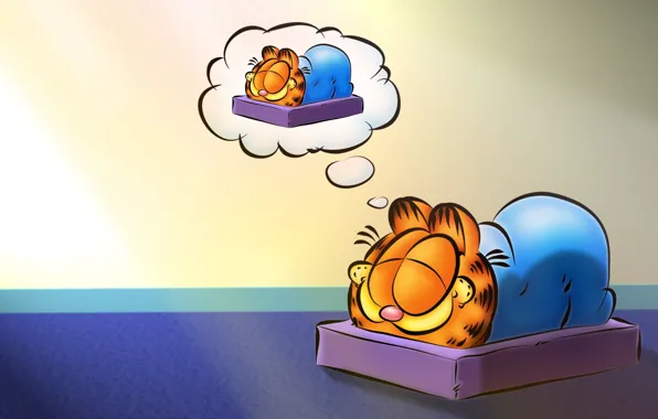 Download wallpaper cat, cartoon, sleep, sleeping, Garfield, Garfield ...