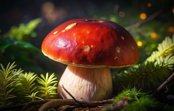 Wallpaper forest, mushroom for mobile and desktop, section ии арт ...