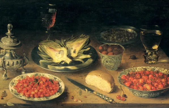 Download wallpaper oil, picture, still life, Osias Beert, 1624, Osias ...