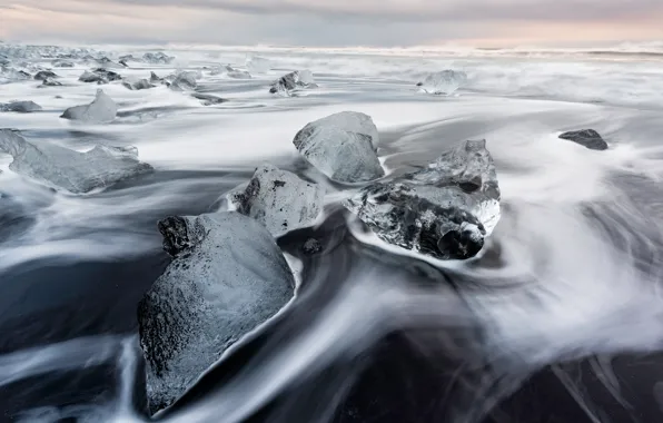 Wallpaper The ocean, Beach, Ice, Ice images for desktop, section ...