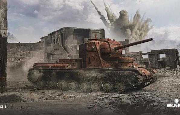 Wallpaper the explosion, WoT, World of Tanks, Wargaming, KV-5 images ...