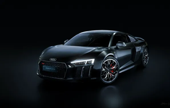 Wallpaper Auto, Night, The city, Machine, Audi R8, Black, Sports car ...