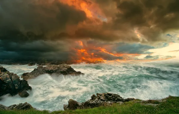 Wallpaper the sky, clouds, the ocean, surf for mobile and desktop ...