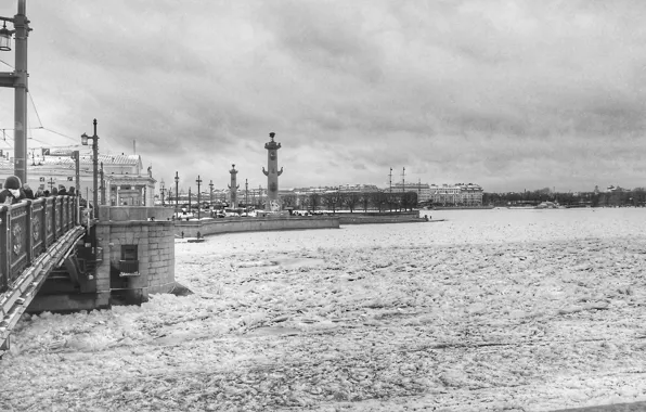 Wallpaper Cloudy, Frozen Neva, Spb images for desktop, section город ...