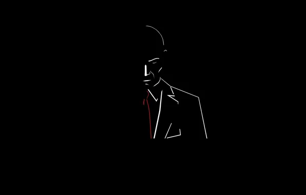 Wallpaper minimalism, silhouette, Hitman for mobile and desktop ...