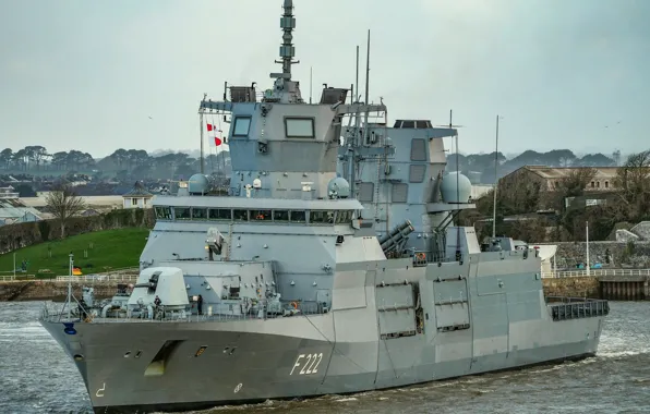 Wallpaper frigate, The German Navy, FGS Baden Wuerttemberg, F 222 for ...