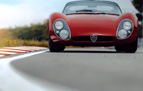 Wallpaper Alfa Romeo, 1967, front view, Alfa Romeo 33 Stradale, 33 Road ...