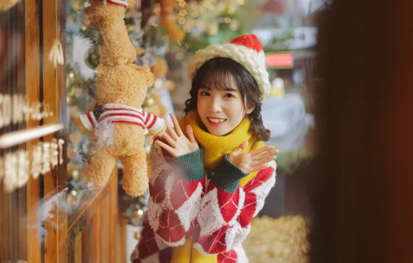 Wallpaper Beautiful, Christmas, Asian, Model, Woman, Pretty, Japanese ...
