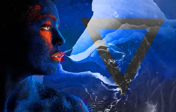 Wallpaper abstract, girl, blue for mobile and desktop, section ...