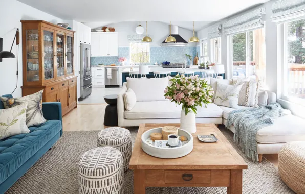 Wallpaper interior, kitchen, living room, dining room, Family room for ...