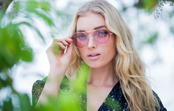Download wallpaper girl, woman, model, blonde, Elsa Hosk, sunglasses ...