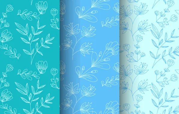 Wallpaper background, blue, pattern, twigs, seamless for mobile and ...