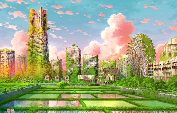 Wallpaper the city, ruins, postapocalyptic for mobile and desktop ...