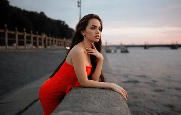 Download wallpaper water, pose, model, beauty, earrings, gesture ...