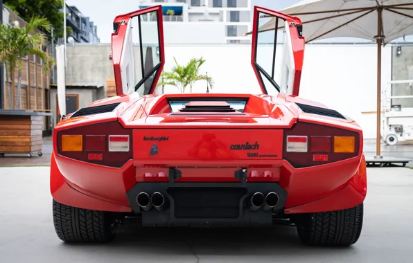 Wallpaper Lamborghini, rear view, Countach, Lamborghini Countach 5000QV ...