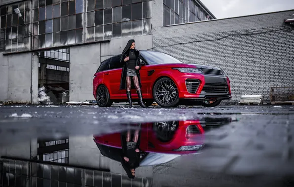 Wallpaper Girl, Range Rover, Brunette, Sport for mobile and desktop ...