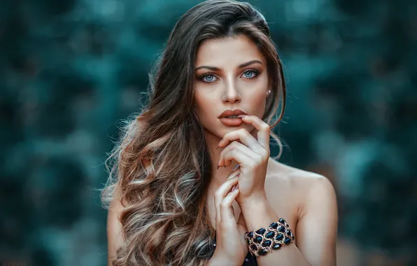 Wallpaper girl, model, pretty, lips, face, hair, look, pose for mobile ...