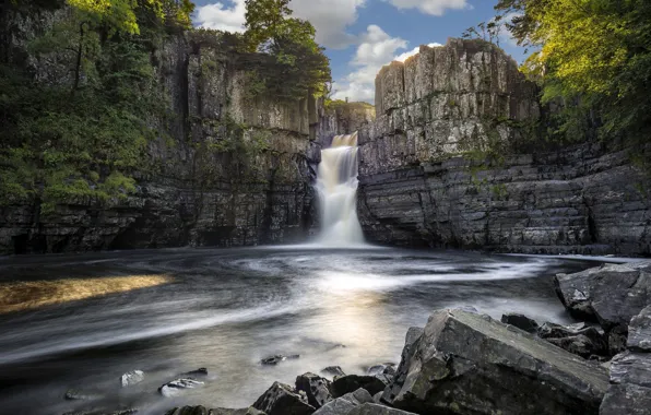 Wallpaper Waterfall, Rocks, Lake for mobile and desktop, section ...
