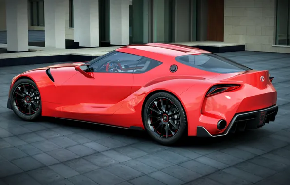Download wallpaper car, red, toyota, render, dangeruss, ft-1, section ...
