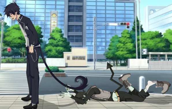 Wallpaper the demon, Ao no Exorcist, Blue exorcist, Rin Okumura for ...