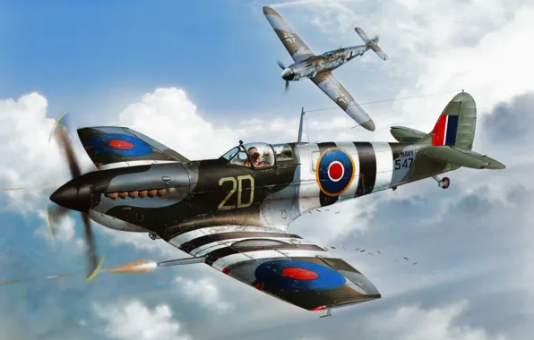 Download wallpaper war, art, airplane, painting, aviation, Supermarine ...