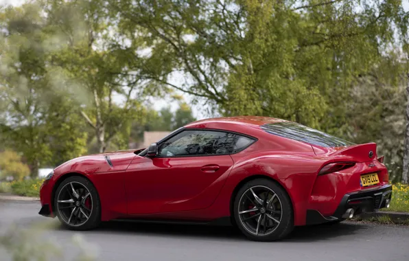 Wallpaper red, coupe, silhouette, Toyota, Supra, the fifth generation ...