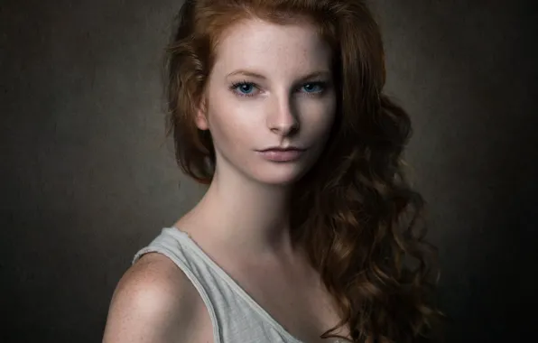 Wallpaper Portrait Freckles Sponge Curls Kristina Michael Schnabl