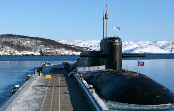 Wallpaper pier, submarine, Tula, project 667BDRM for mobile and desktop ...