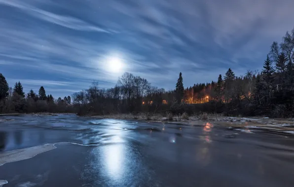 Wallpaper ice, the sky, reflection, river for mobile and desktop ...