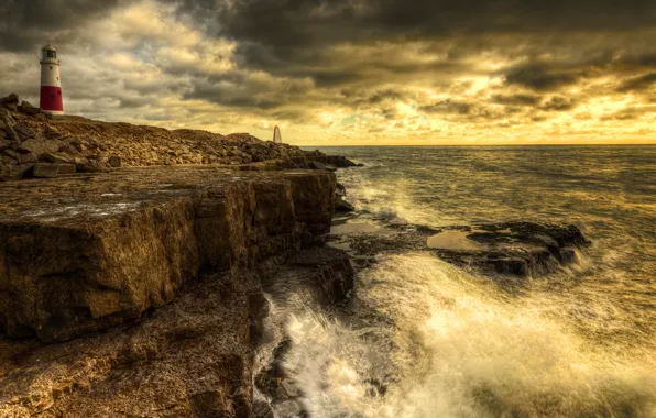 Wallpaper lighthouse, surf, Portland Bill, Dorset for mobile and ...